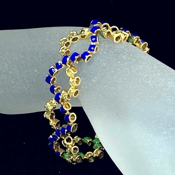Jewelry | Italian 18k Gold Enamel Reversible Texture Flexible Unique ...